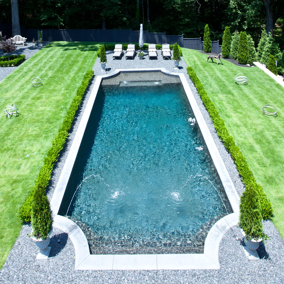 Elegant Estate | Traditional Large Rectangle Pool - Traditional - Pool ...