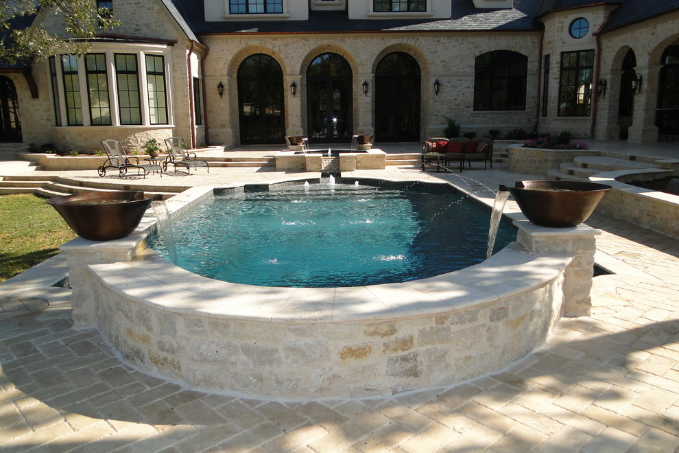 Elegant Roman Shaped Pool - Traditional - Pool - Dallas - by Watercrest ...