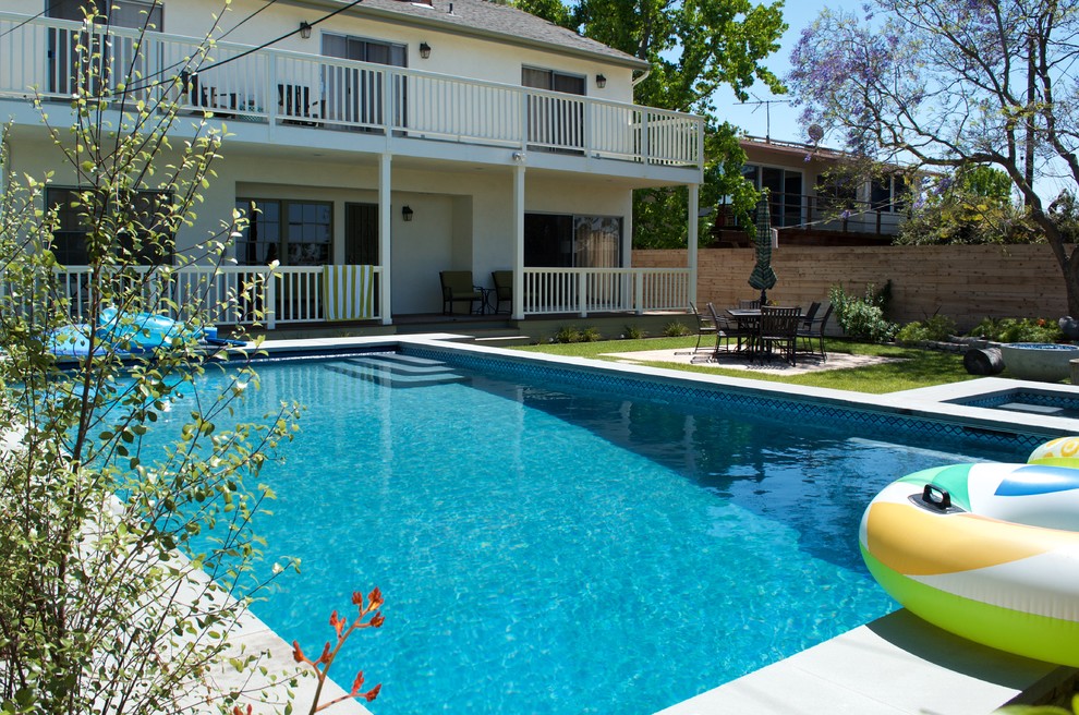 Elevated pool, Mangaris hardwood porch and repurposed flagstone ...