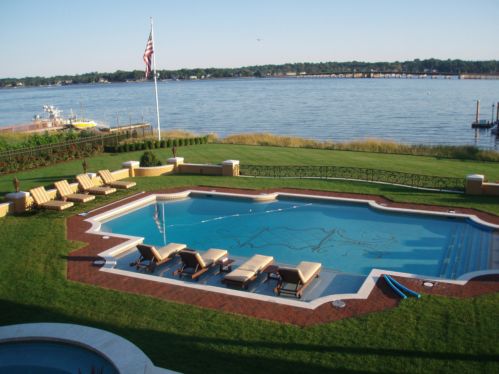 Facing Swans Swimming Pool and Spa - Traditional - Pool - New York - by ...