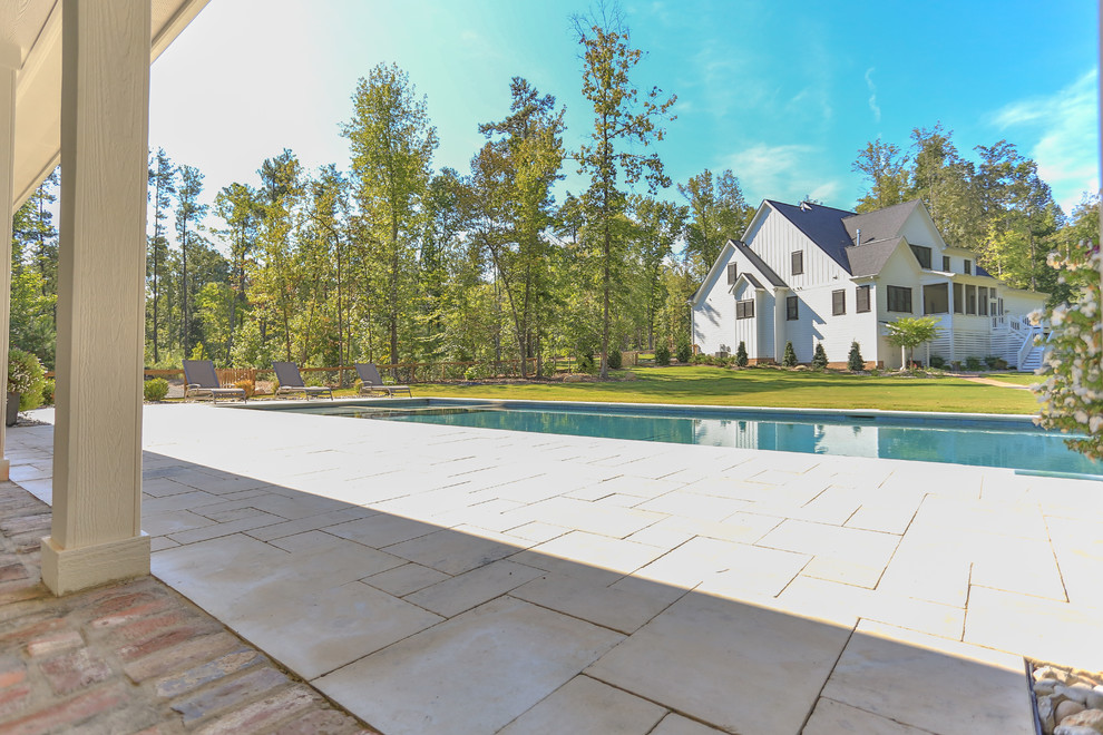 Farmhouse Style Pool House in Chapel Hill, NC - Craftsman - Pool ...