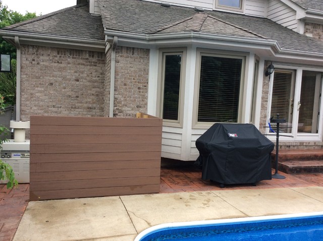 Fencing for Outdoor Pool / Block Mechanical Equipment & Toy Storage ...