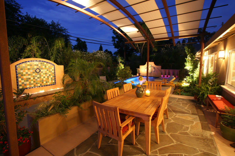 Flagstone Dining Area - Traditional - Pool - Sacramento - by Wells ...