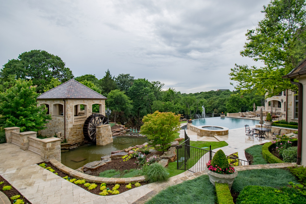 Flower Mound French Water Wheel - Transitional - Pool - Dallas - by ...