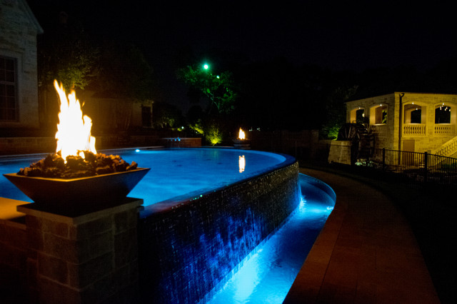Flower Mound French Water Wheel - Transitional - Pool - Dallas - by ...