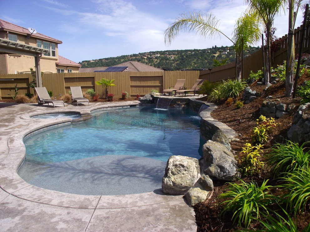 Folsom Water Fall Pool - Tropical - Pool - Sacramento - by Premier ...