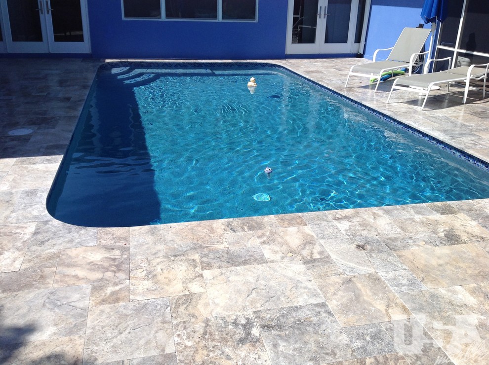 FP Silver Pavers - Modern - Pool - Miami - by USA Marble LLC | Houzz