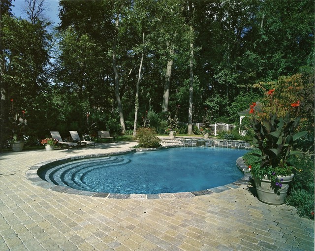 Free Form Gunite Pool with Natural Granite Coping - Traditional - Pool ...