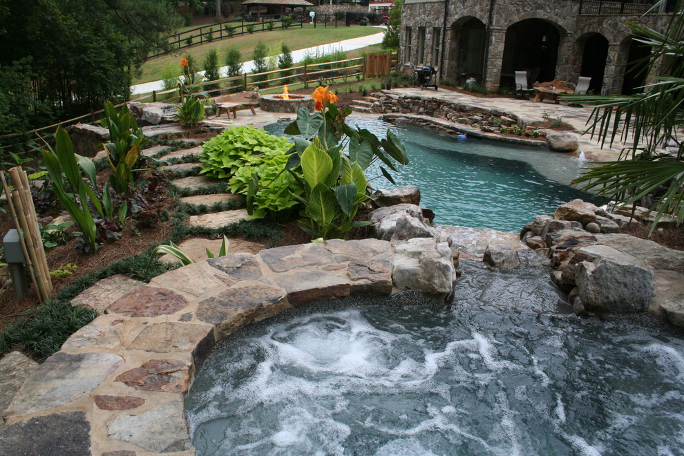 Free Form Pool - Tropical - Pool - Atlanta - by Catalina Pools and ...