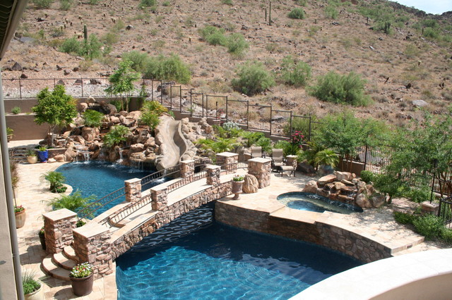 Free form tropical pool - Tropical - Pool - Phoenix - by Cameo Pools ...