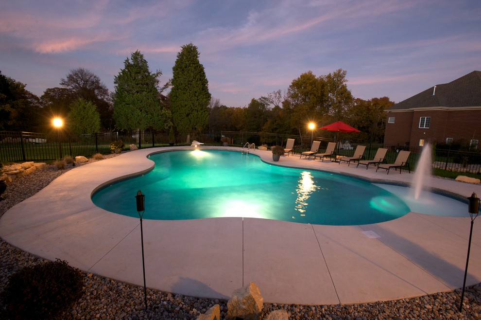 Free Form Vinyl Liner Swimming Pool - Tropical - Pool - Louisville - by ...