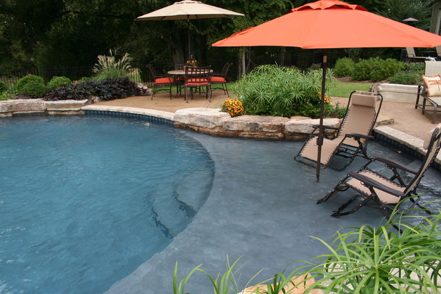 Freeform Pool & Waterfall - Traditional - Swimming Pool & Hot Tub ...