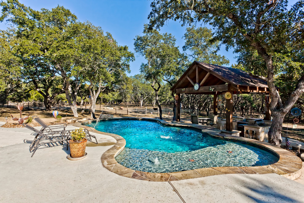 Freeform Pool - New Braunfels, TX - Rustic - Pool - Other - by Anthony ...