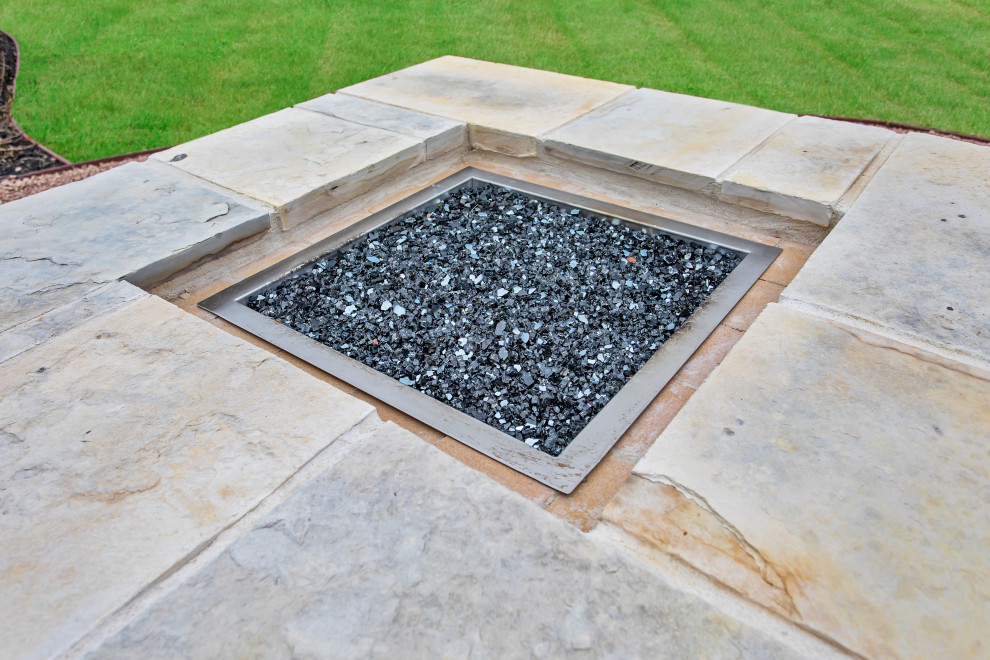 Freeform pool, Water Feature, Sun Shelf, Fire Pit and Pergola - Pool ...
