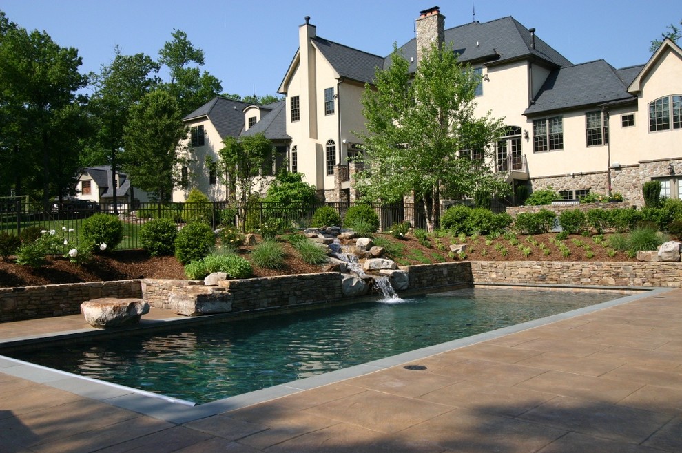 French Country Home Landscape - Traditional - Pool - Baltimore - by ...