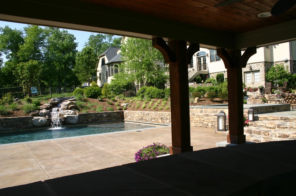 French Country Home Landscape - Traditional - Pool - Baltimore - by ...