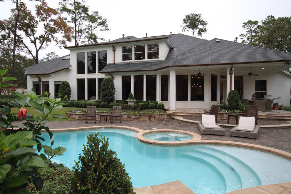 French Country Outdoor Area - Traditional - Pool - Houston - by Pamela ...