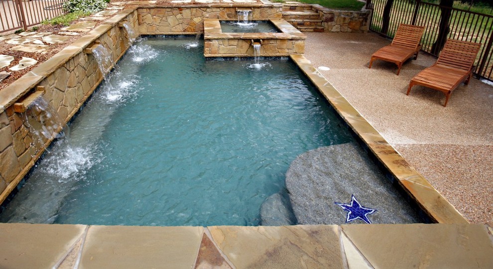 Geometric contemporary pool Dallas Cowboys logo in tile. - Contemporary ...