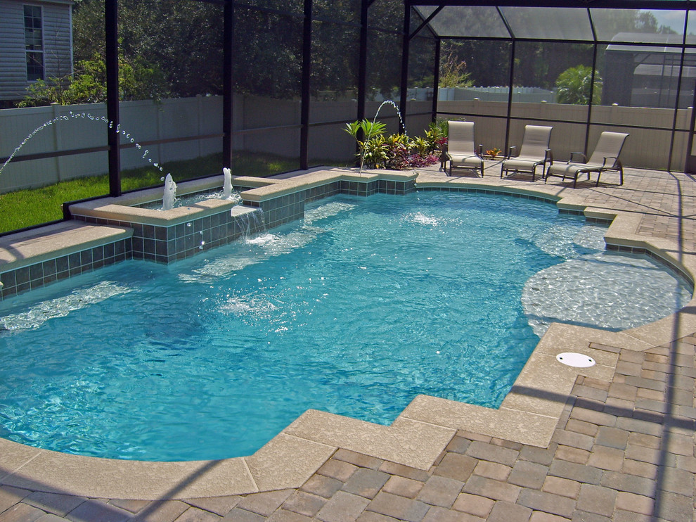 Geometric design - Traditional - Pool - Orlando - by American Pools ...