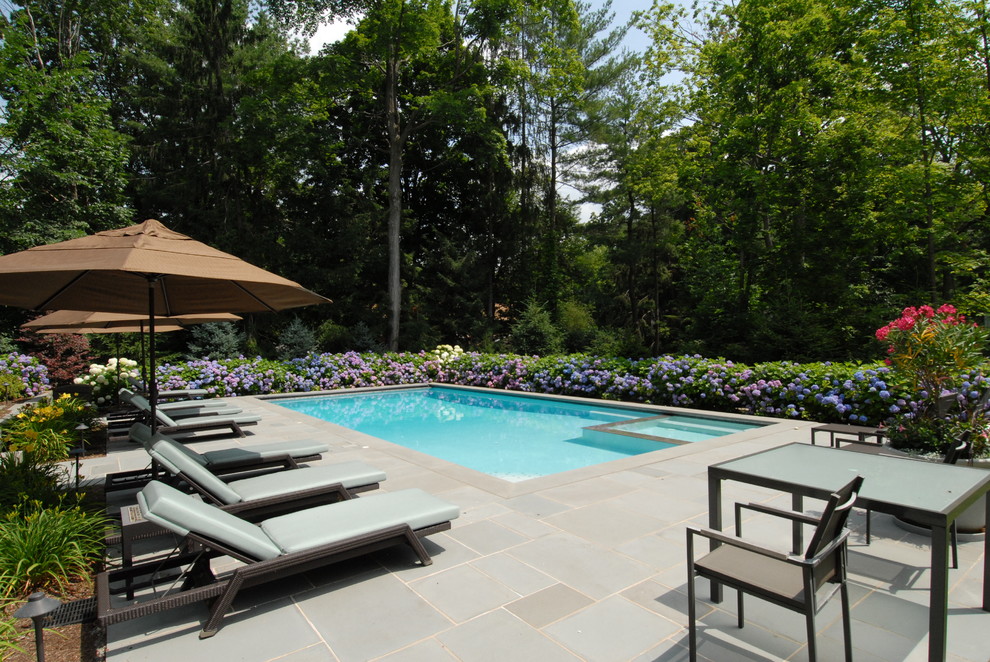 Geometric Gunite Pool and Spa - Contemporary - Pool - New York - by ...