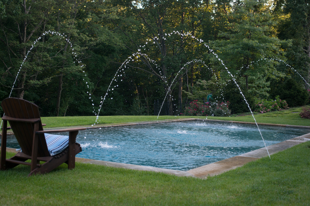 Geometric Pool in Lawn Design - Modern - Swimming Pool & Hot Tub - New ...