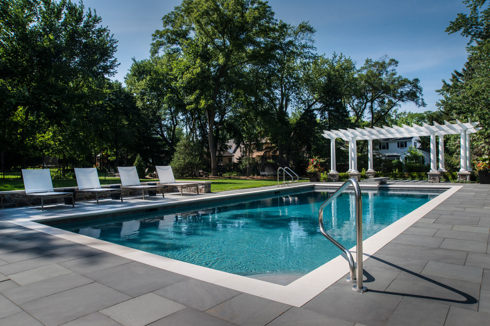 Glen Ellyn Swimming Pool, Spa Inside Pool, Pergola - Traditional - Pool ...