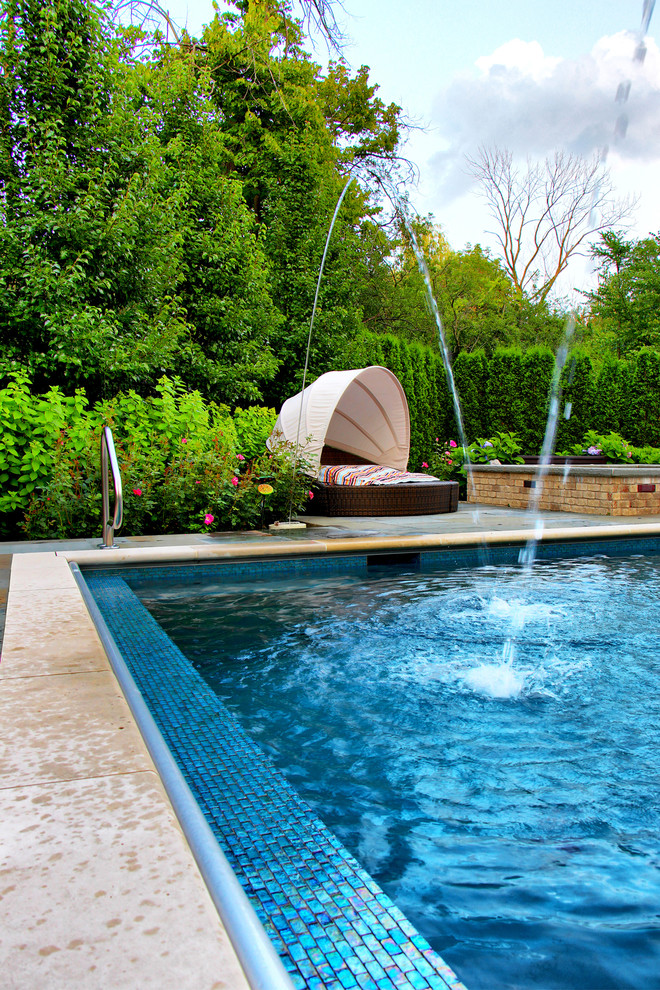 Glencoe French Chateau - Formal Pool and Landscape - Traditional - Pool ...