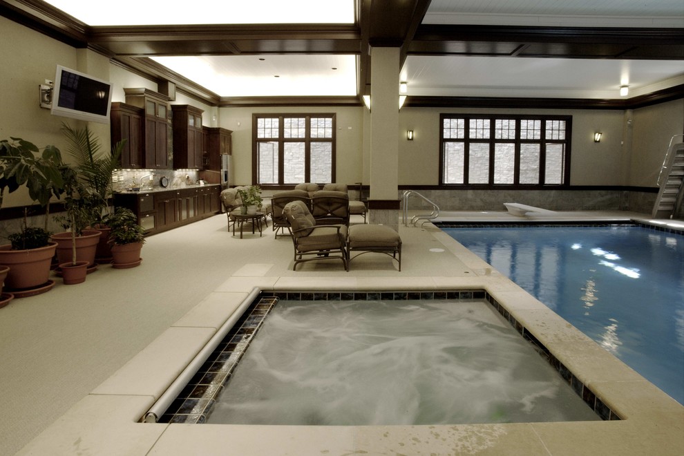 Glencoe, IL Indoor Lap Pool and Hot Tub - Contemporary - Pool - Chicago ...