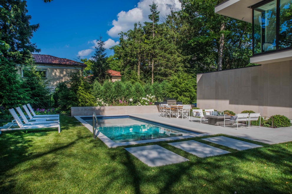 Glencoe, IL Smaller Swimming Pool with Full End Steps - Contemporary ...