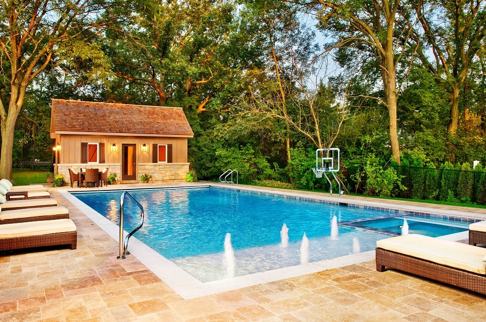 Glencoe, IL Swimming Pool and Interior Hot Tub - Traditional - Pool ...
