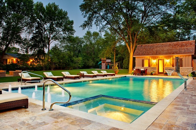 Glencoe, IL Swimming Pool and Interior Hot Tub - Traditional - Pool ...