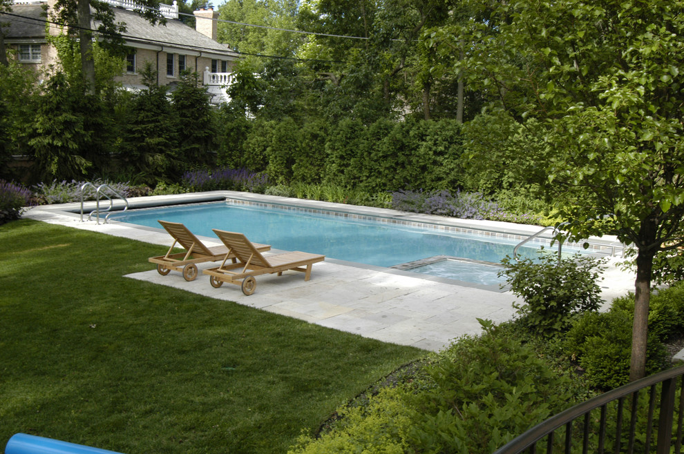 Glencoe, IL Swimming Pool with Interior Spa - Traditional - Pool ...