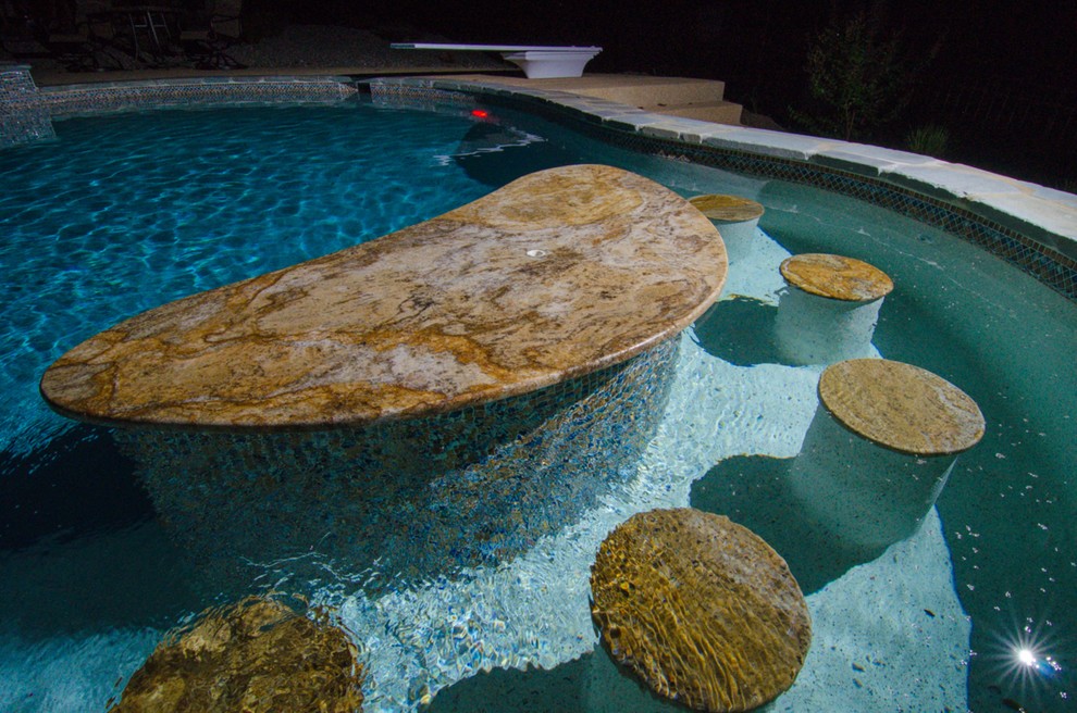 Golden Sparkle Granite Pool Bar - Traditional - Pool - DC Metro - by ...