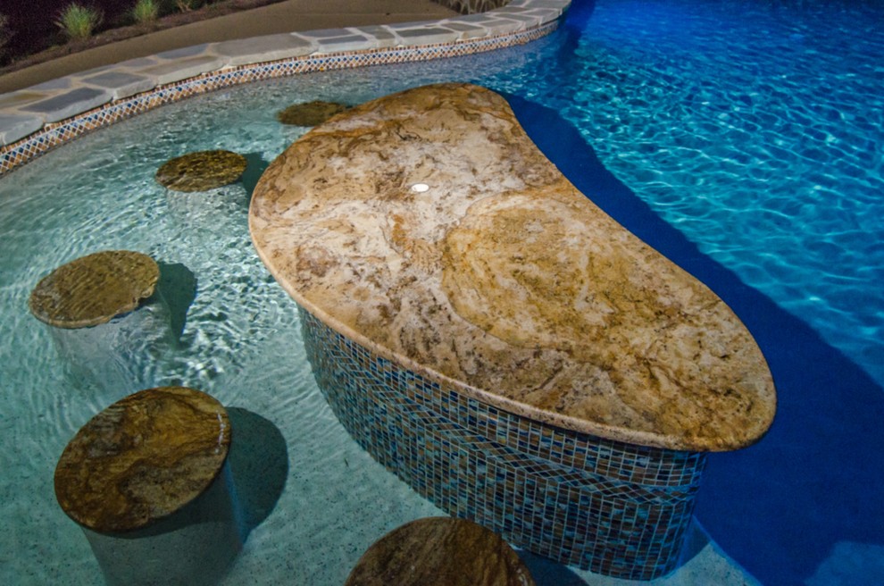 Golden Sparkle Granite Pool Bar - Traditional - Pool - DC Metro - by ...