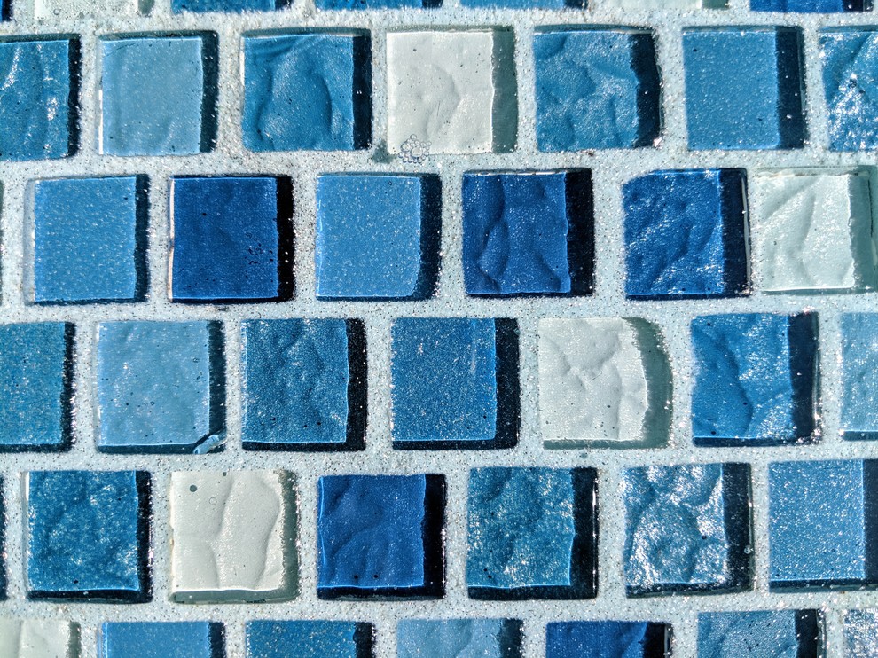 Gorgeous Glass Tile 360 Spillover Spa and lap pool - Traditional ...
