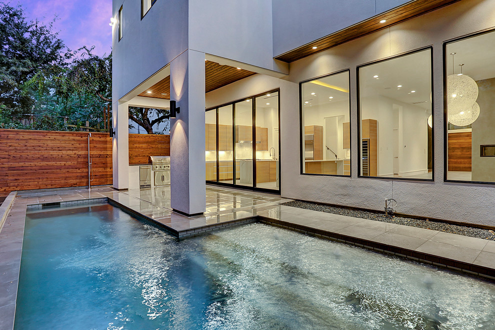 Gorgeous Houston modern home with wood and stucco accents - Modern ...