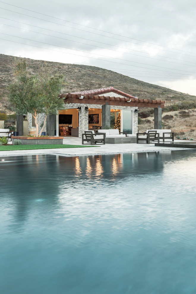 Gorgeous Infinity Pool with mulitple outdoor living spaces ...
