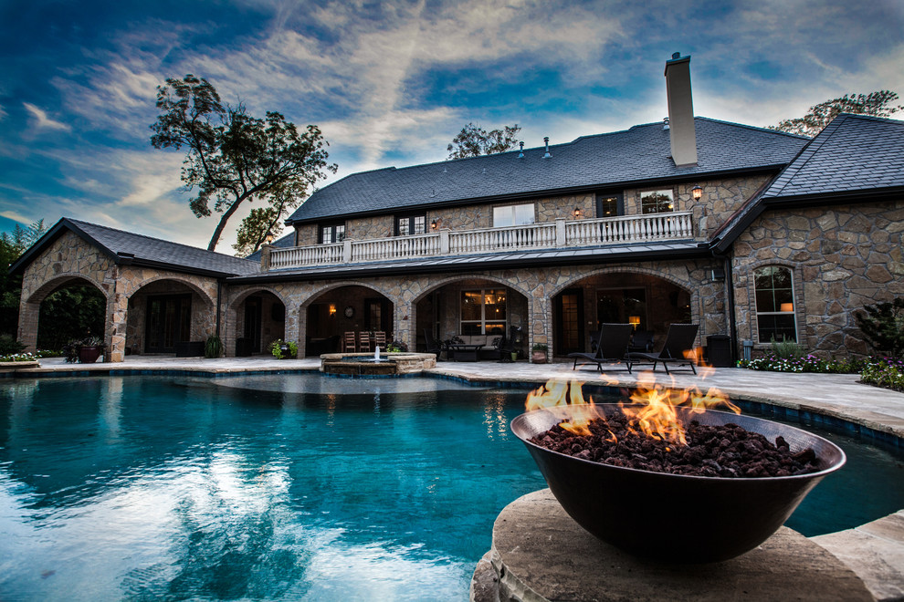 Grand English Manor - Traditional - Swimming Pool & Hot Tub - Dallas ...