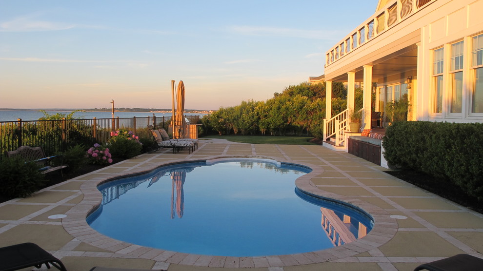 Hamptons Waterfront Backyard Pool - Beach Style - Pool - New York - by ...
