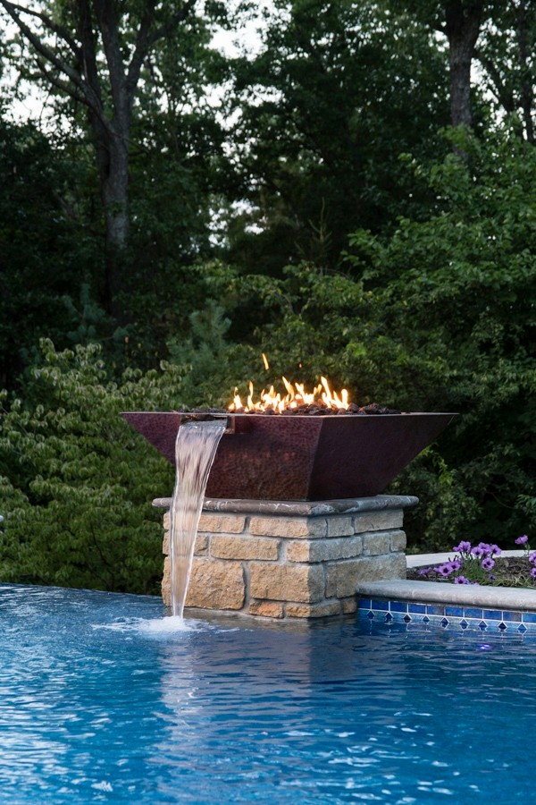 Hand Hammered Copper Water & Fire Pots - Pool - Phoenix - by Bobe Water ...