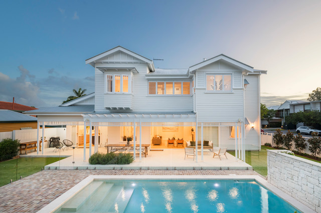 Harris Street Queenslander Renovation - Traditional - Pool - Brisbane ...