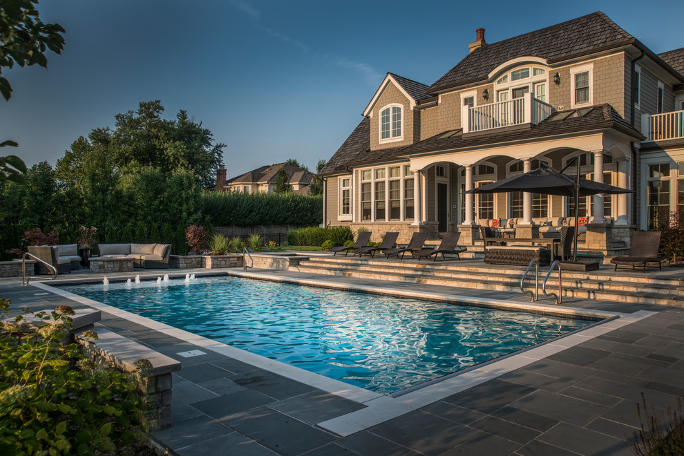 Highland Park,IL Swimming Pool, Separate Elevated Hot Tub, Sunshelf w ...