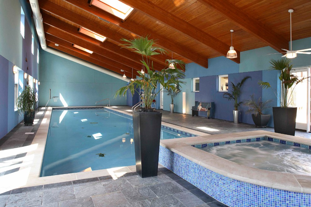 Highland Park Indoor Swimming Pool and Hot Tub - Modern - Pool ...