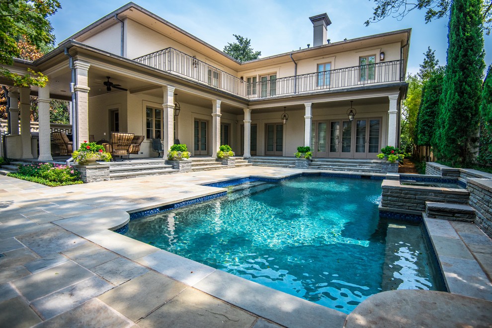 Highland Park Pool Garden Traditional Swimming Pool And Hot Tub