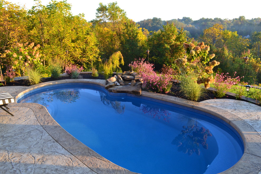 Hillside Stamped Concrete Pool - Pool - Cincinnati - by TowneScapes | Houzz