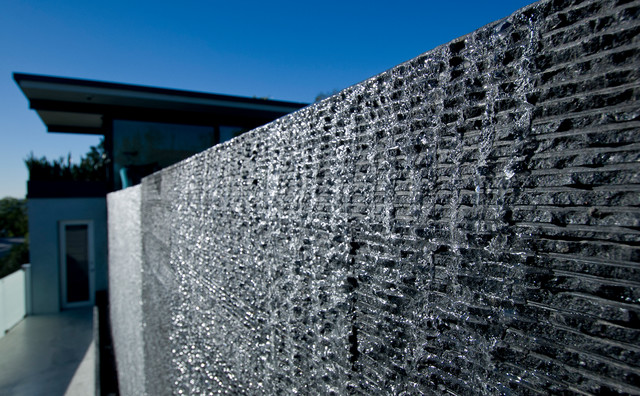 Hopen Place Hollywood Hills modern home textured infinity pool ...