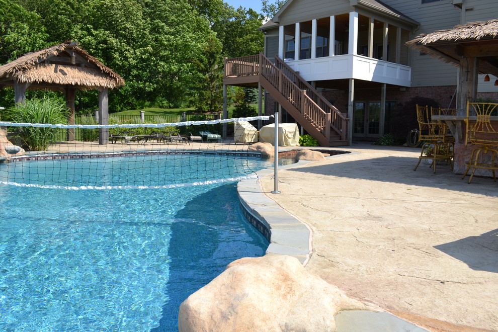 Hybrid Swimming Pool {PLO} - Tropical - Pool - Detroit - by Legendary ...