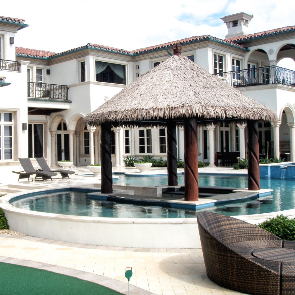 In-Pool Tiki Bar, Florida - Tropical - Pool - Miami - by The Tiki Hut ...