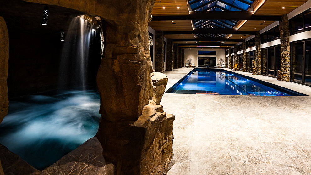 Indoor Rock Spa & Rock Wall Finishes - Pool - Salt Lake City - by ...