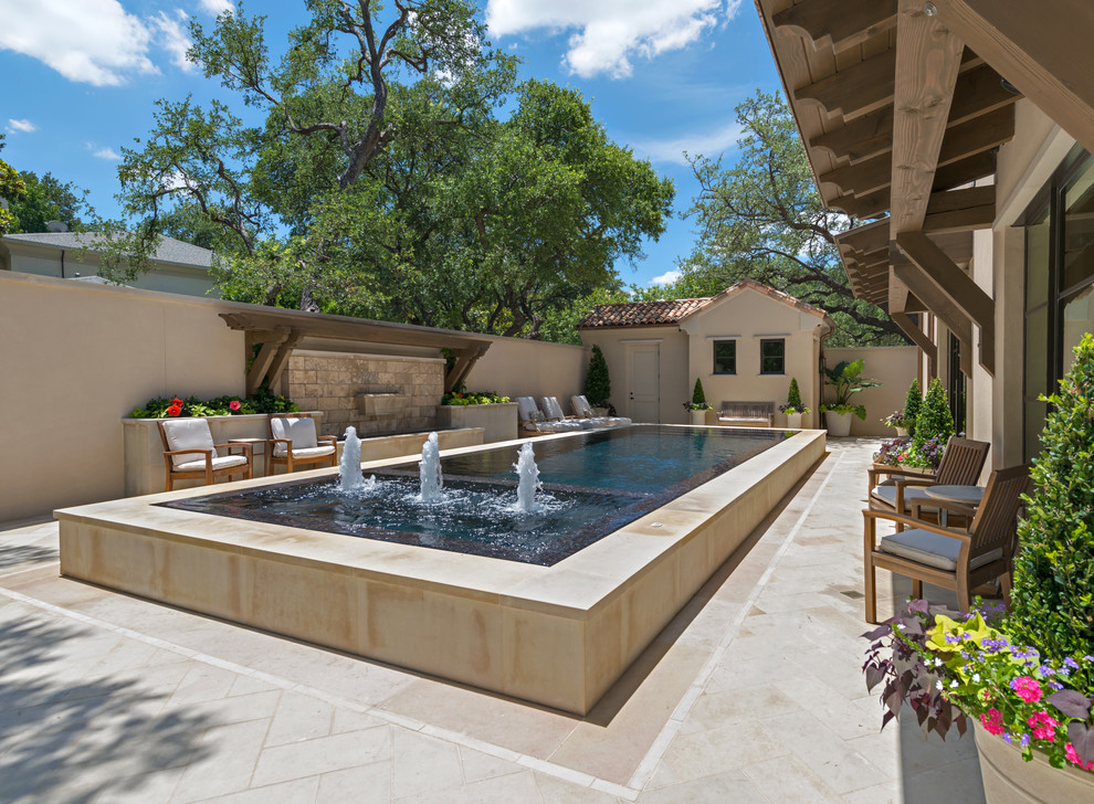 Infinity Edge And Overflow Pools Mediterranean Swimming Pool And Hot